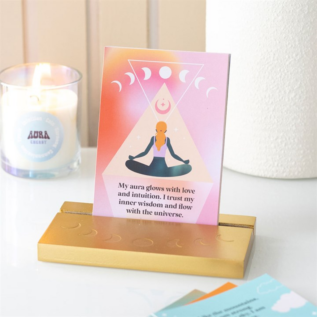 Aura Affirmation Cards with Wooden Stand – Witch, Please!