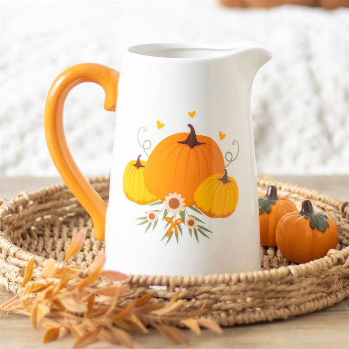 Autumn Pumpkin Ceramic Flower Jug for Cozy Fall Decor – Witch, Please!