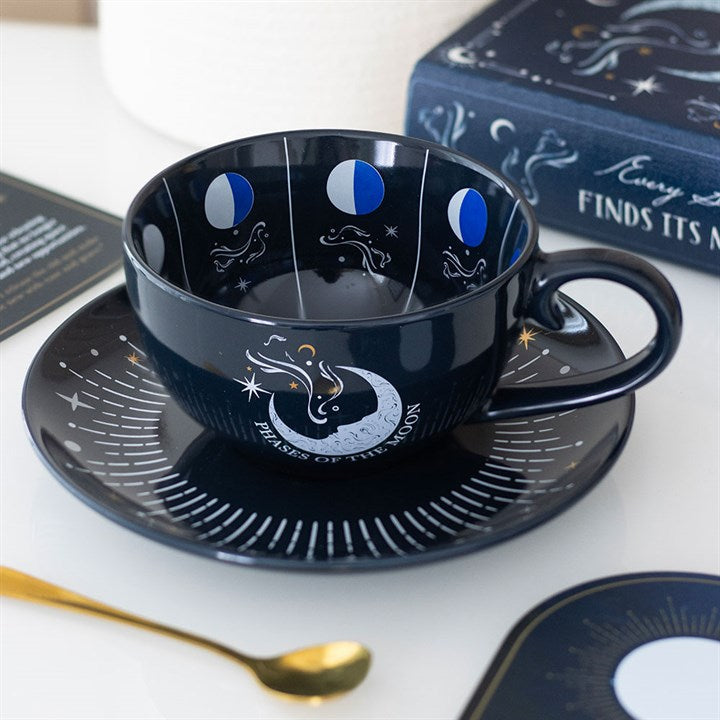 Blue Moon Phase Teacup and Saucer Celestial Rituals – Witch, Please!