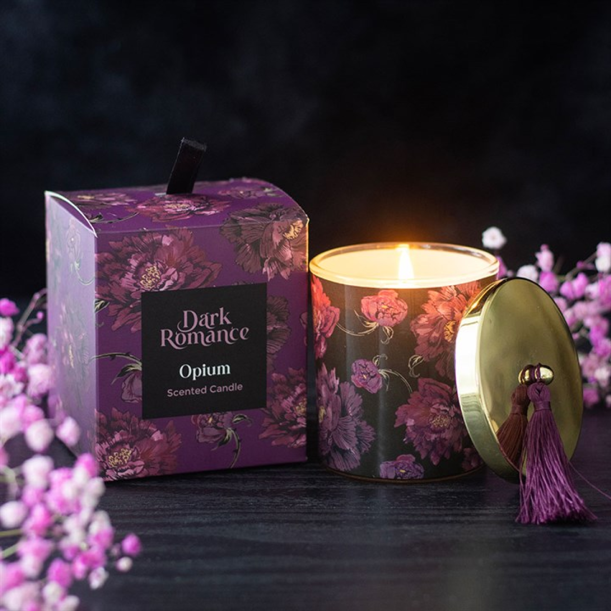 Dark Romance Opium Scented Candle Brooding Purple Blooms – Witch, Please!