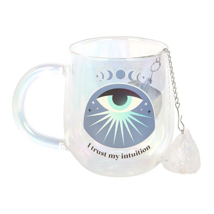 Intuition Glass Mug with Aura Crystal Tea Infuser – Witch, Please!