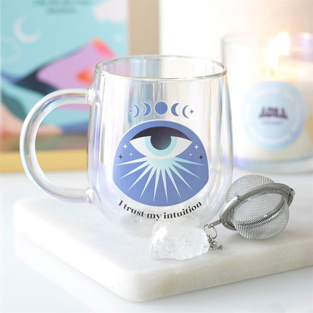Intuition Glass Mug with Aura Crystal Tea Infuser – Witch, Please!