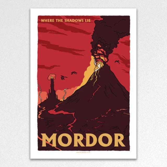 Lord Of The Rings Mordor Vintage Travel Poster A3 Print – Witch, Please!