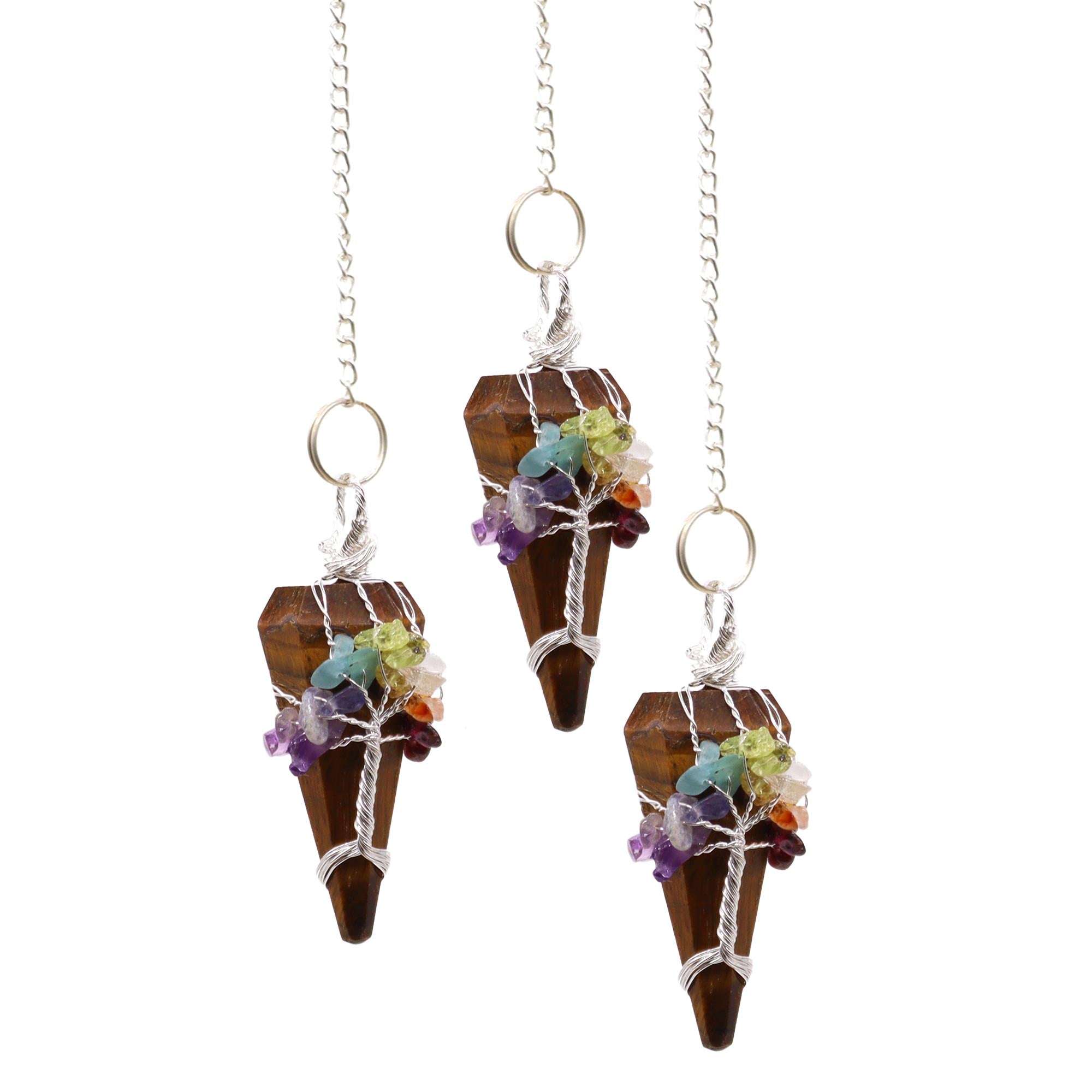 Magic Pendulum Seven Chakra Tigereye Crystal – Witch, Please!